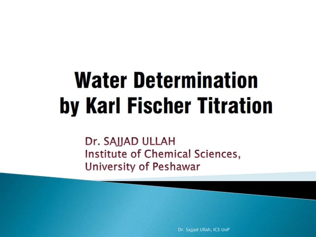 Karl Fischer Titration (KF titration) | PDF | Chemistry | Science