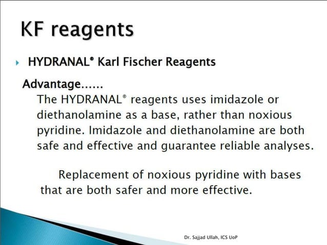 Karl Fischer Titration (KF titration) | PDF | Chemistry | Science