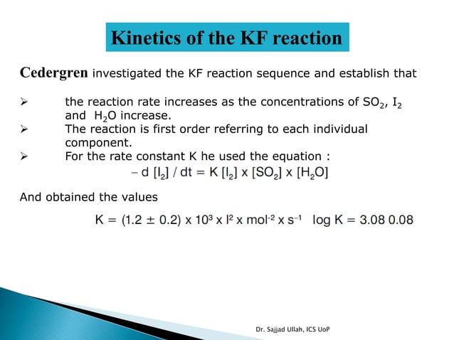 Karl Fischer Titration (KF titration) | PDF | Chemistry | Science