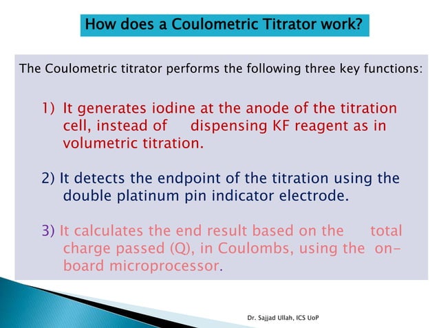 Karl Fischer Titration (KF titration) | PDF | Chemistry | Science