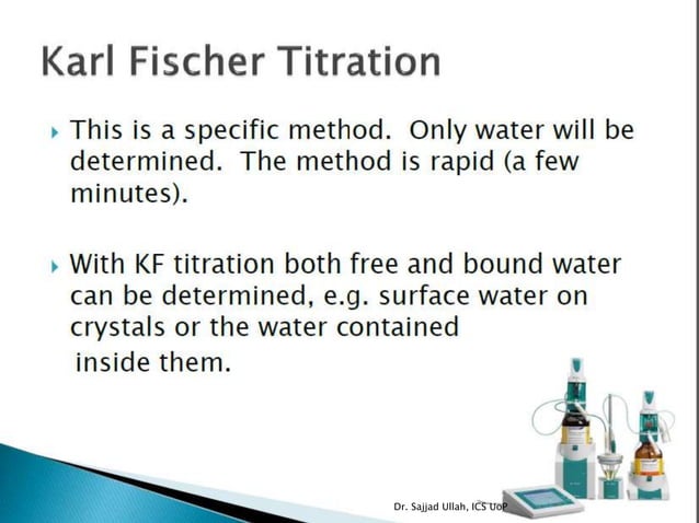 Karl Fischer Titration (KF titration) | PDF | Chemistry | Science