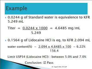 Karl Fischer Titration (KF titration) | PPT