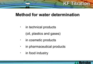 KF Titration bonne pratique et le bonne maîtrise | PPT
