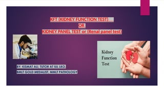 KFT (KIDNEY FUNCTION TEST) FUNCTIONS OF KIDNEY.pptx