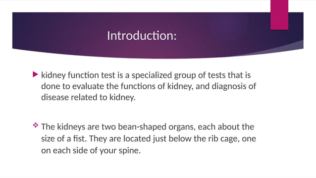 KFT (KIDNEY FUNCTION TEST) FUNCTIONS OF KIDNEY.pptx