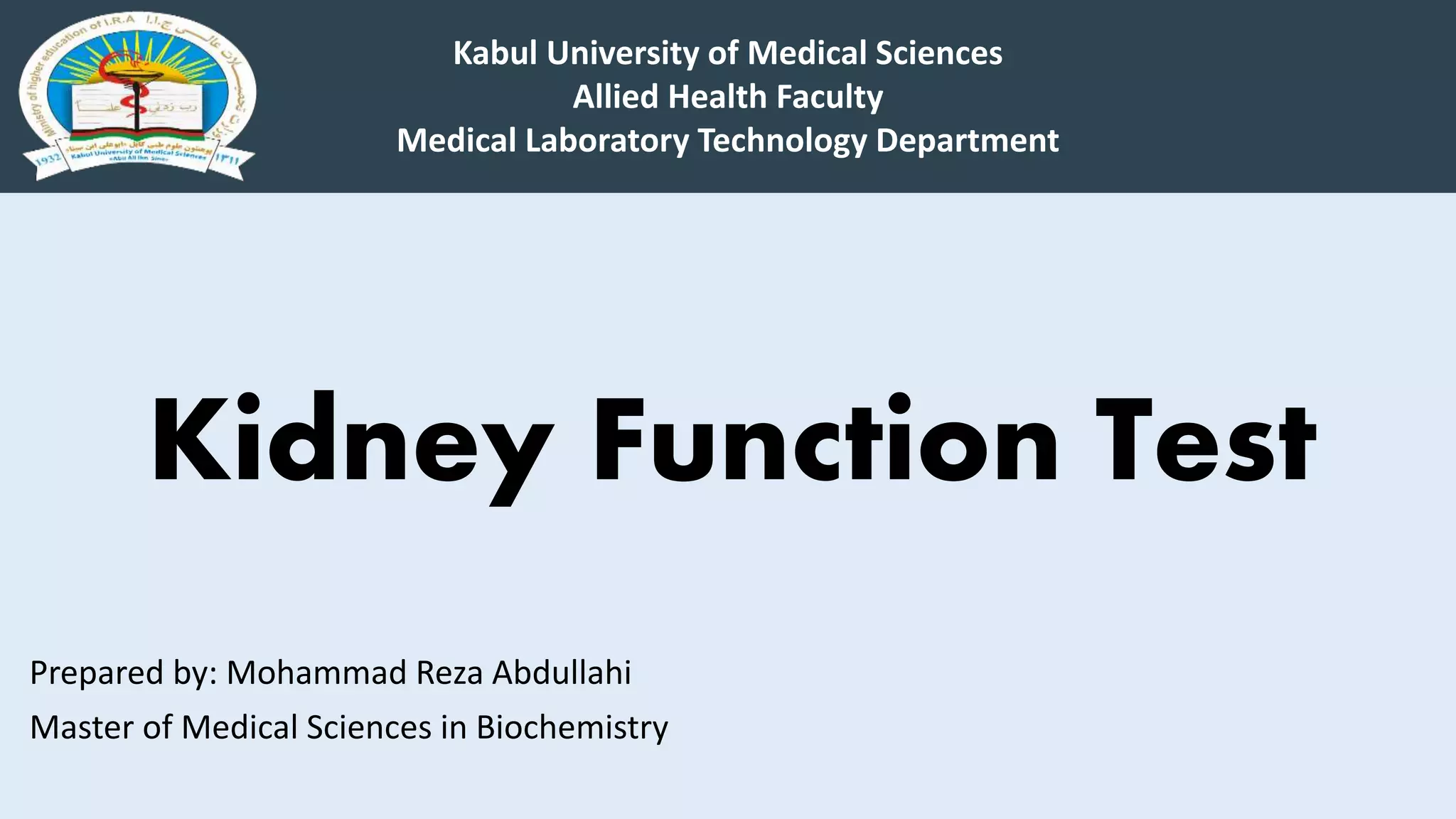 KFT or Kidney Function Test.pptx