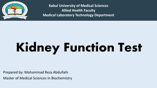 KFT or Kidney Function Test.pptx