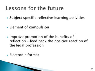 Use of reflection as a method of improving student engagement | PPTX