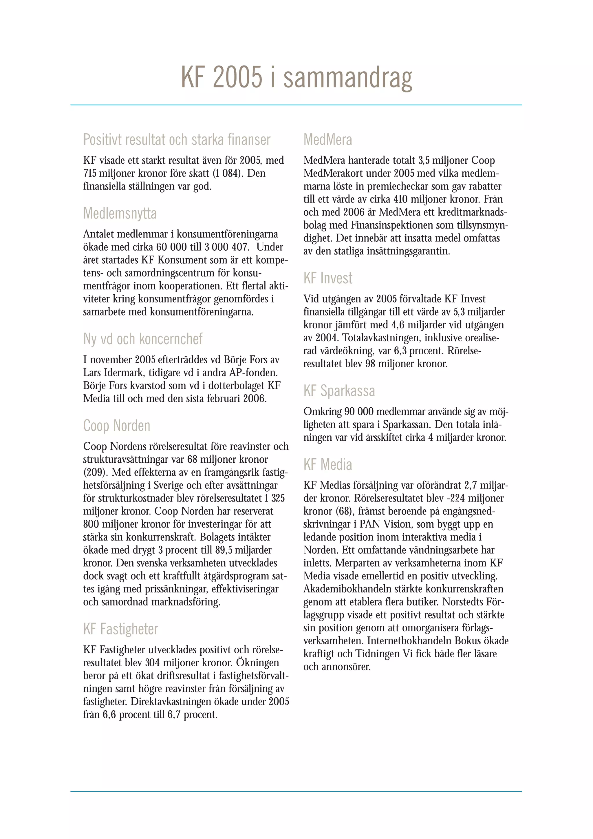 KF i korthet 2005 | PDF