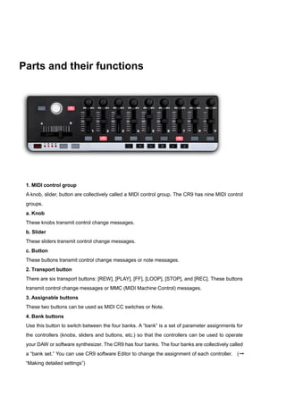 KFX CR9 MIDI CONTROLLER para daw reaper_ | PDF