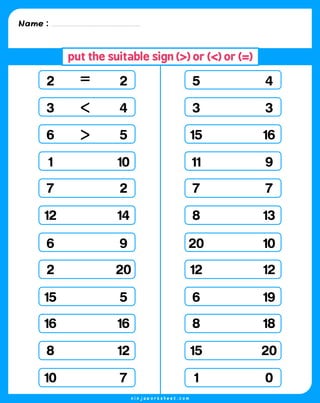 Kg 2 maths greater than and less than | PDF