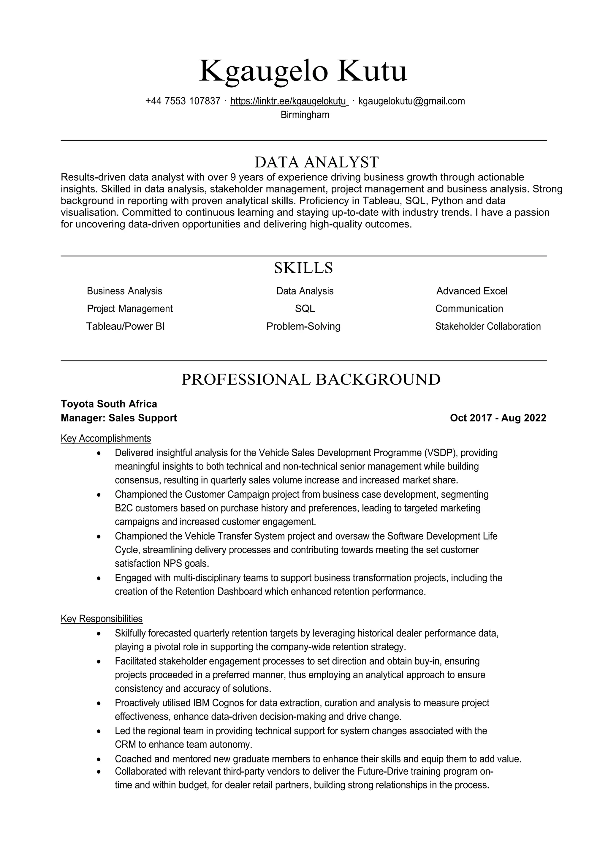 Data Analyst with 9+ Years Experience Driving Growth | PDF