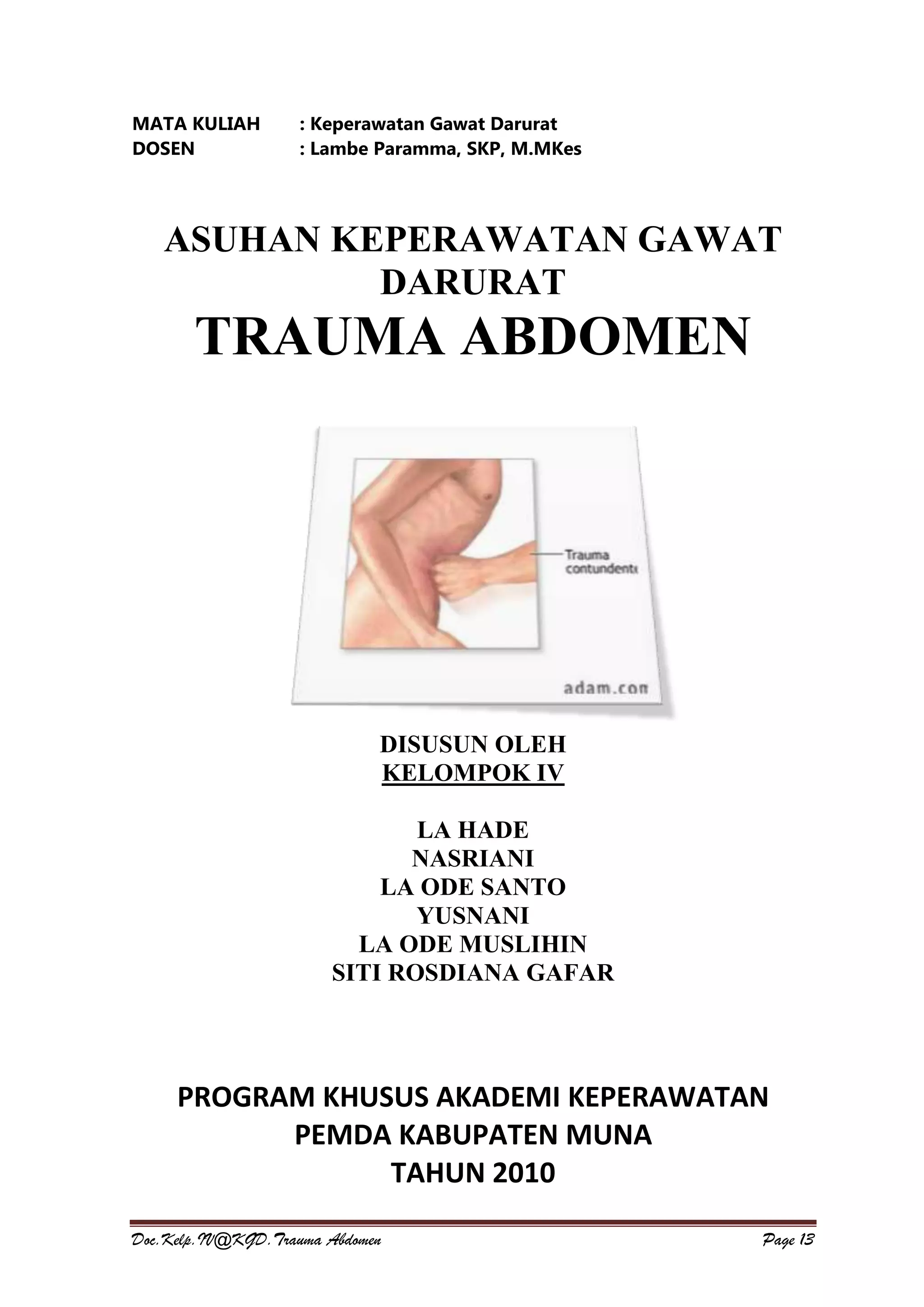 Kgd trauma abdomen | PDF