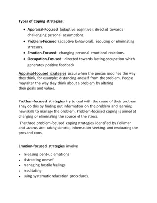COPING SKILLS – TYPES & INTEGRATION | DOCX
