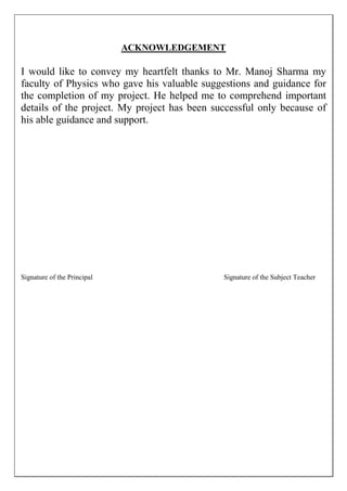 Class 12th Physics Project File (Capacitors) 23-24 | PDF