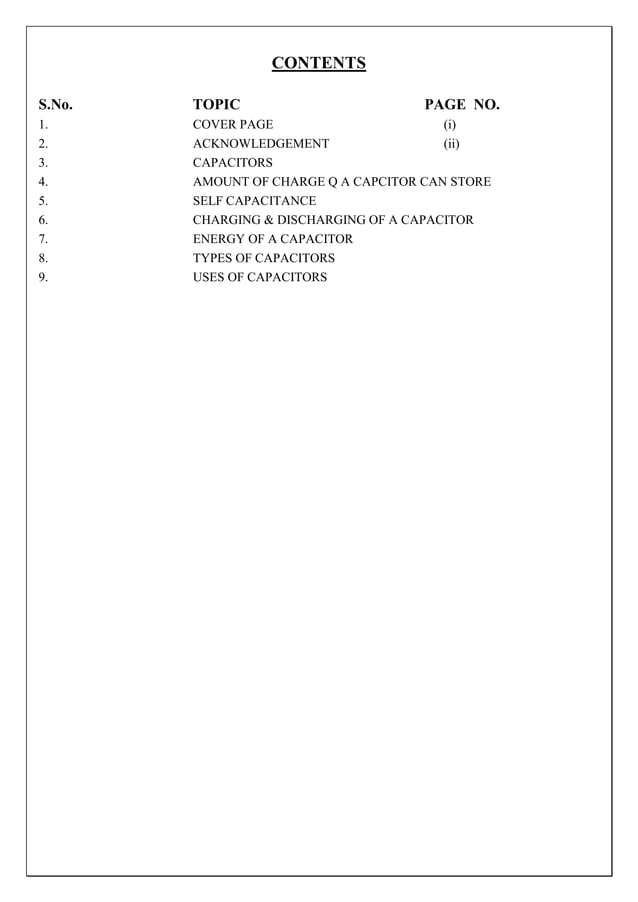 Class 12th Physics Project File (Capacitors) 23-24 | PDF | Chemistry ...