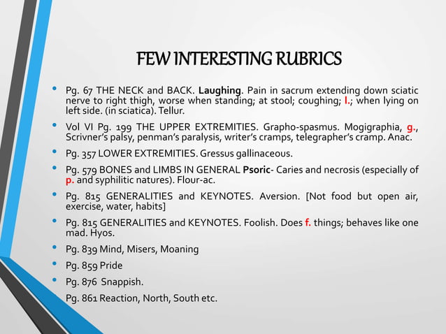 A Homoeopathic Powerpoint presentation on GENTRY'S CONCORDANCE ...