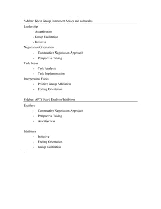 Maximizing effectiveness – Teambuilding with the Klein Group Instrument ...