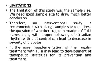 tulsi in diabetes | PPTX