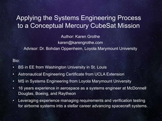 Mercury CubeSat Presentation for ASAT2016 | PPT