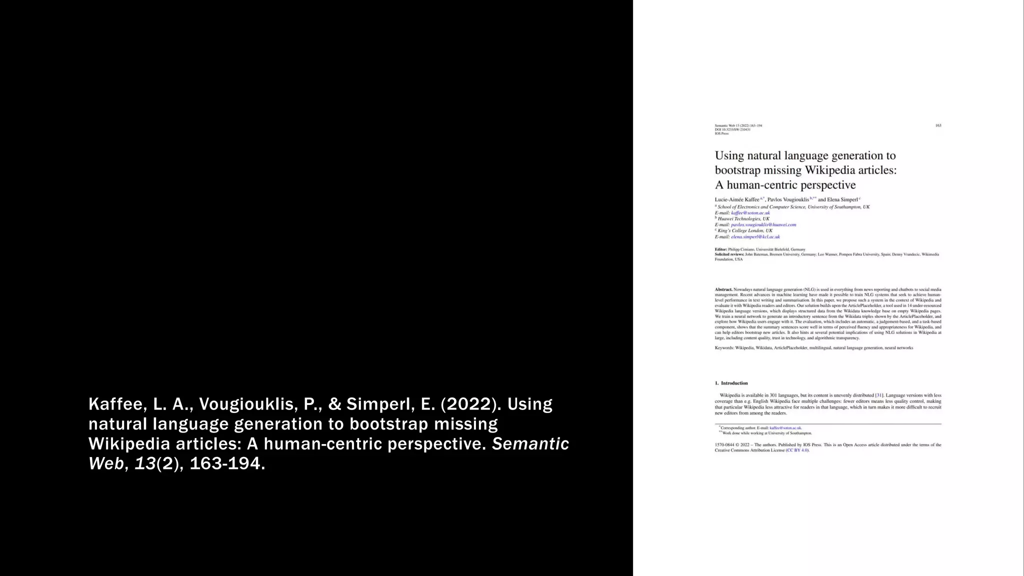 Knowledge graph use cases in natural language generation | PPT