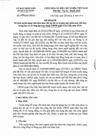 Kh 144-kh-ubnd-tuyen-dung-vcgd-2015 | PDF