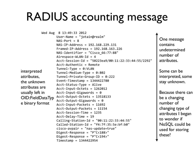 Using NoSQL databases to store RADIUS and Syslog data | PDF