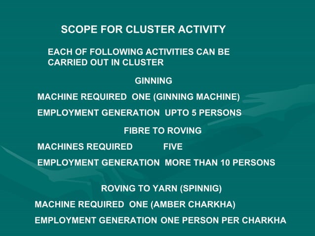 Khadi as cluster activity | PPT