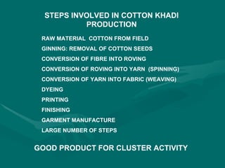 Khadi as cluster activity | PPT | Free Download