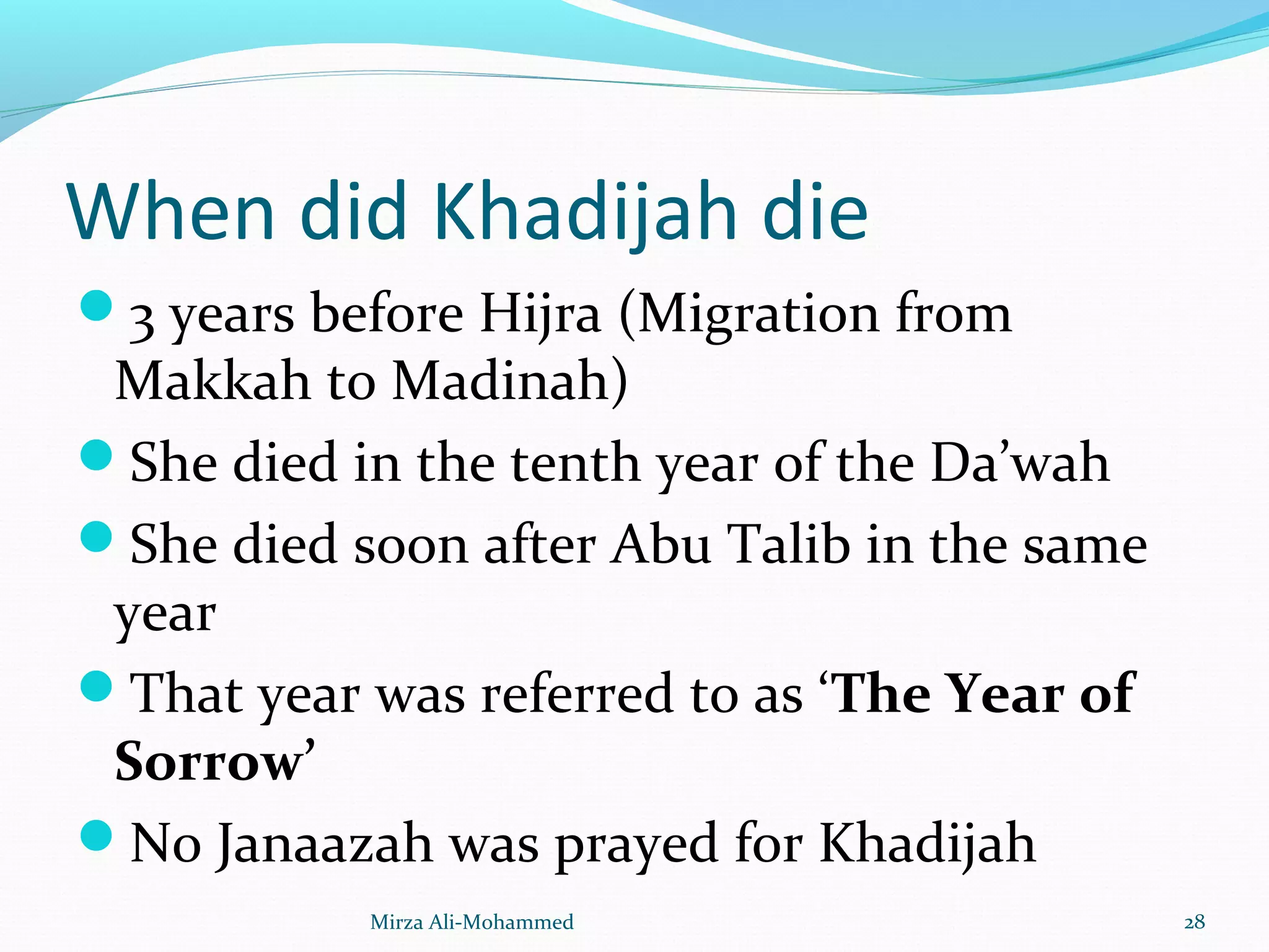 Khadijah mother of the believers | PPT | Islam | Religion & Spirituality