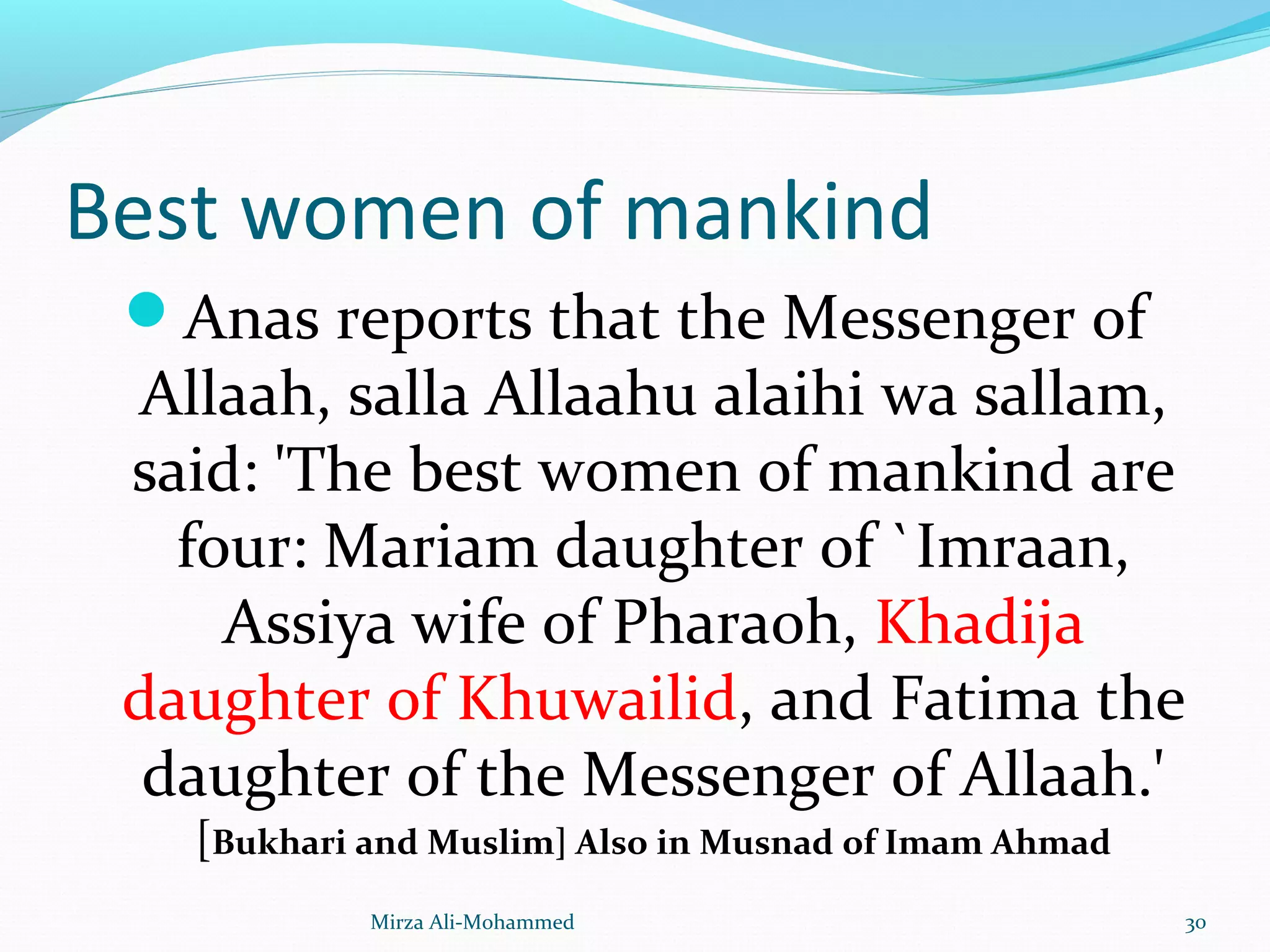 Khadijah mother of the believers | PPT | Islam | Religion & Spirituality