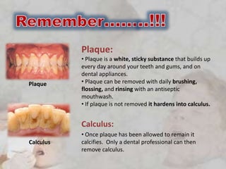 Preventive Dentistry (plaque control) | PPTX