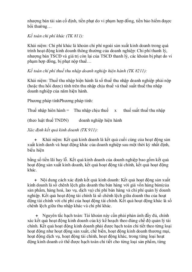 Cơ sở lý luận về kế toán doanh thu, chi phí và xác định kết quả kinh doanh | PDF