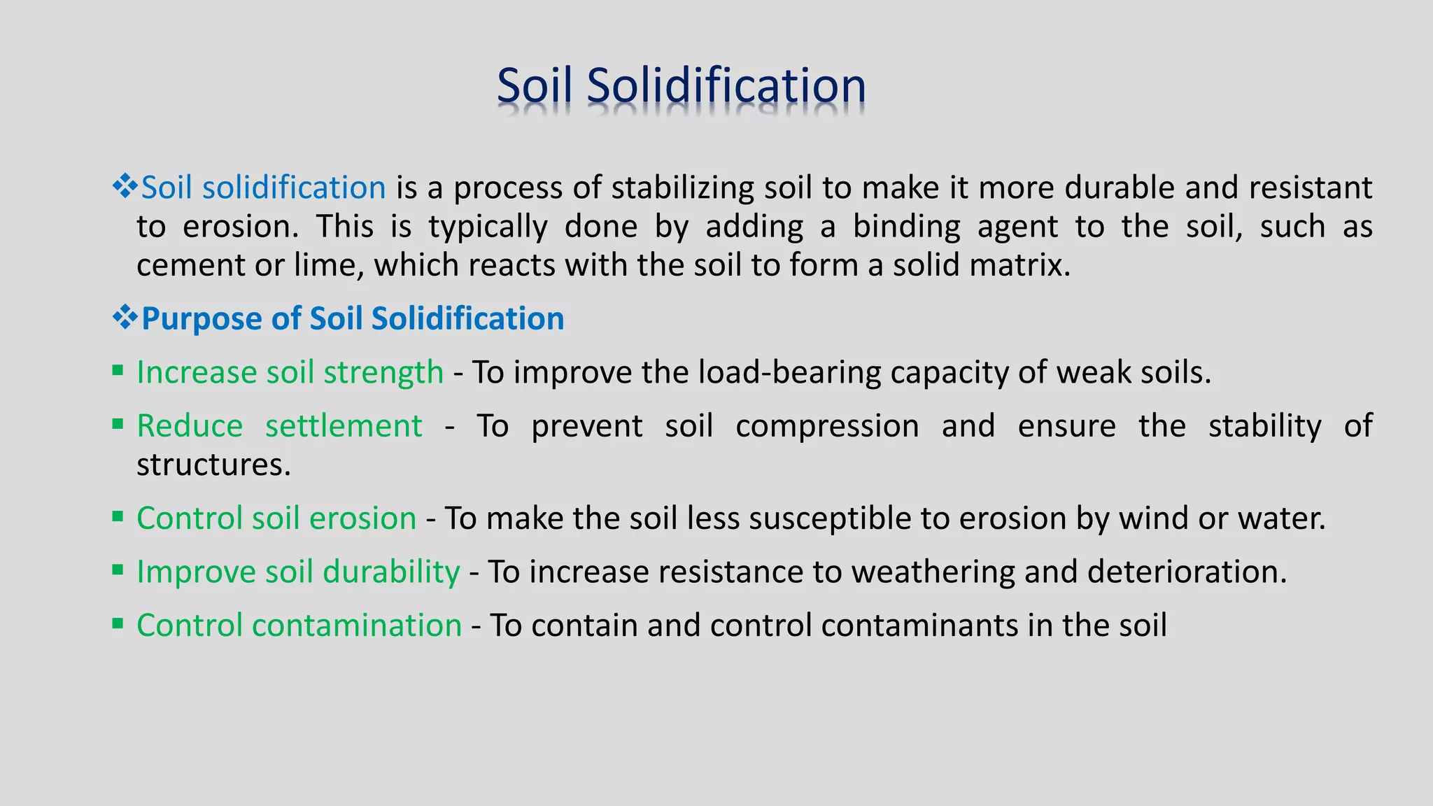 Presentation Soil Solidification | PPT