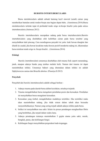 Sweeney Disease, Bursitis Infraspinatus,Bursitis Intertubercularis dan ...