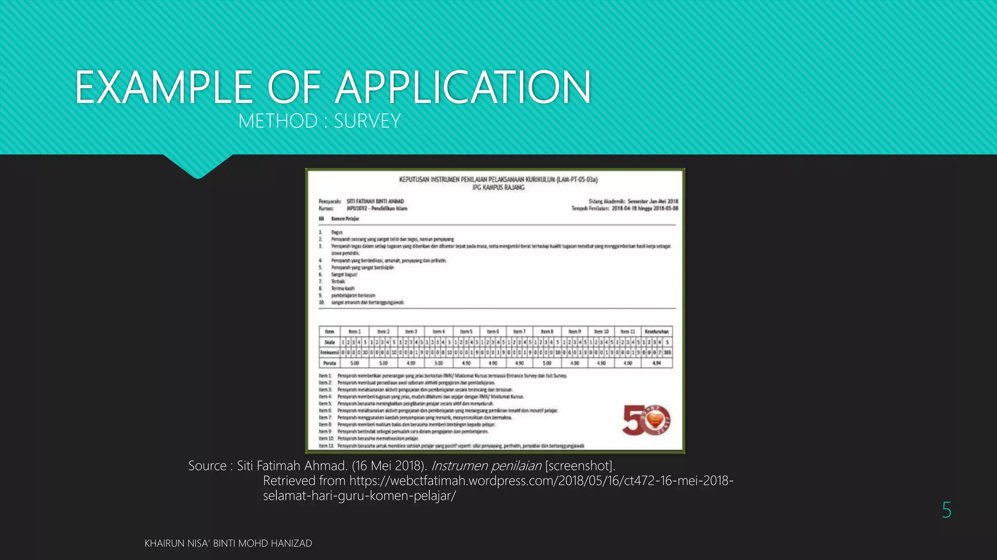 TYLER'S MODEL (Khairun Nisa') | PPT