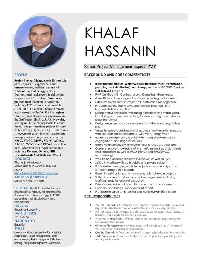 Senior project management expert -Infrastructure -water -wastewater ...