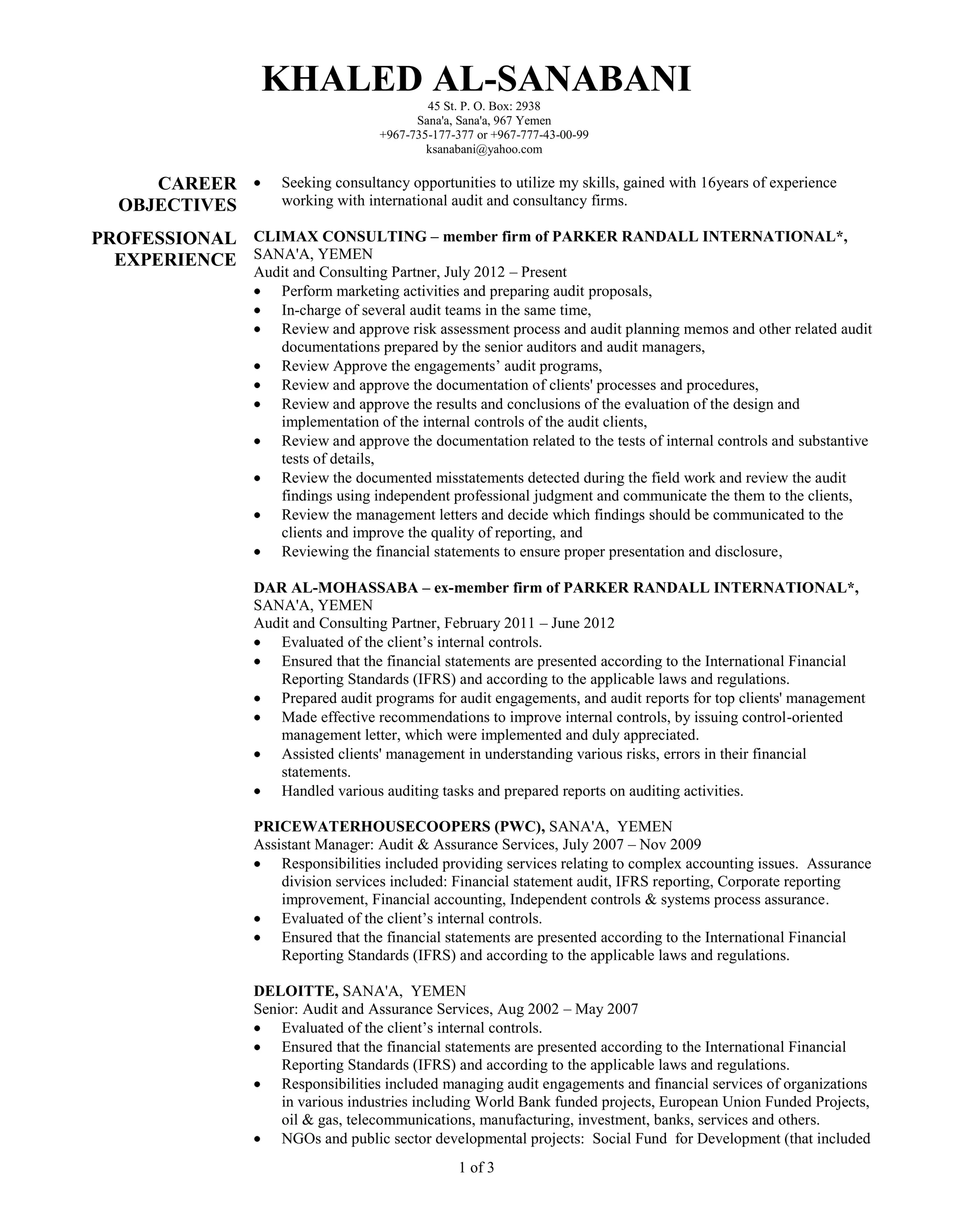 Khaled Sanabani Resume | DOCX