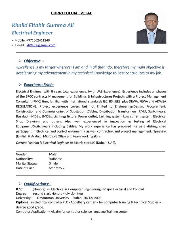 Khalid -cv_electrical_engineer (2) | PDF