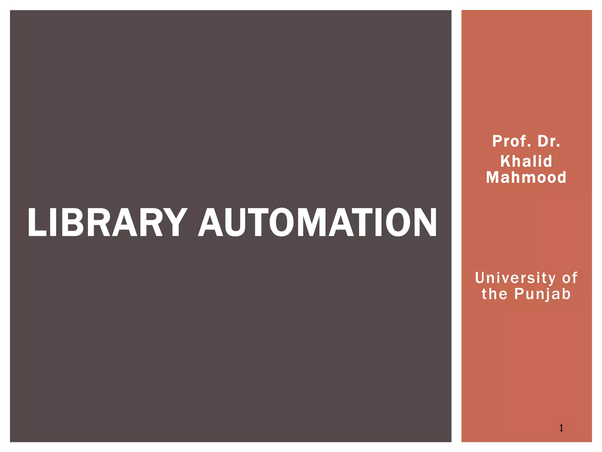 Khalid Library Automation Ppt 