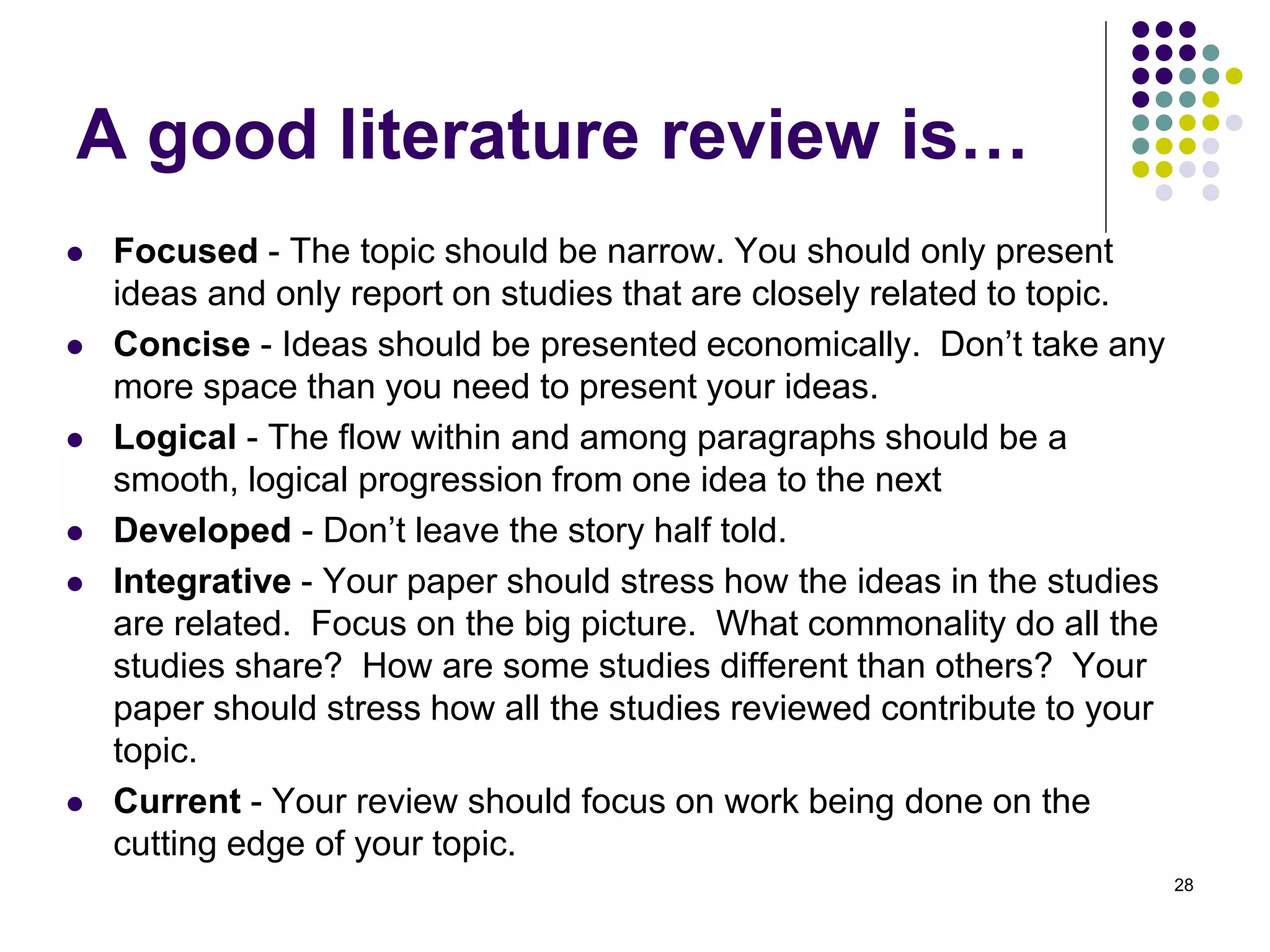 Literature review in a research proposal | PPTX
