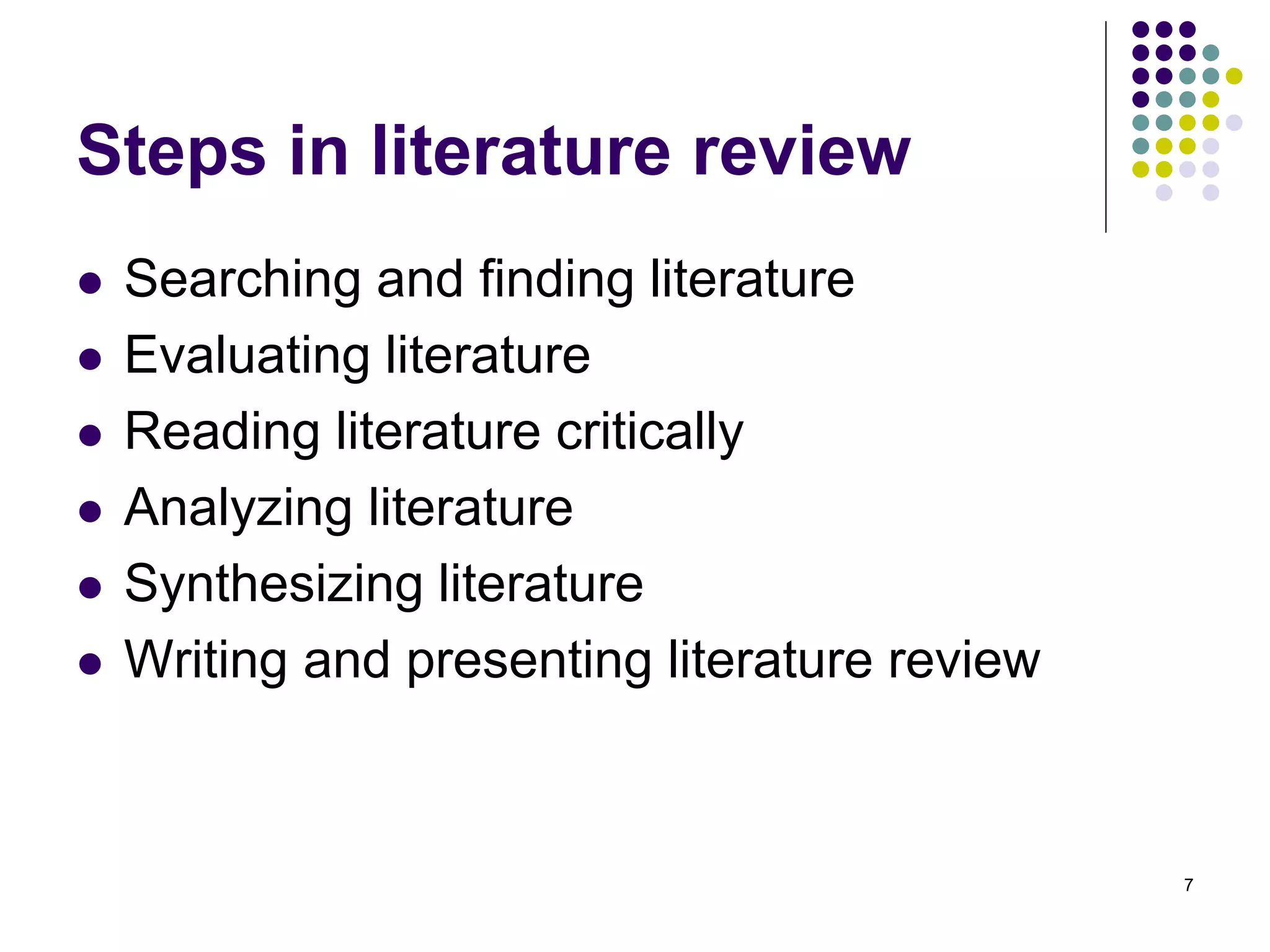 Literature review in a research proposal | PPTX