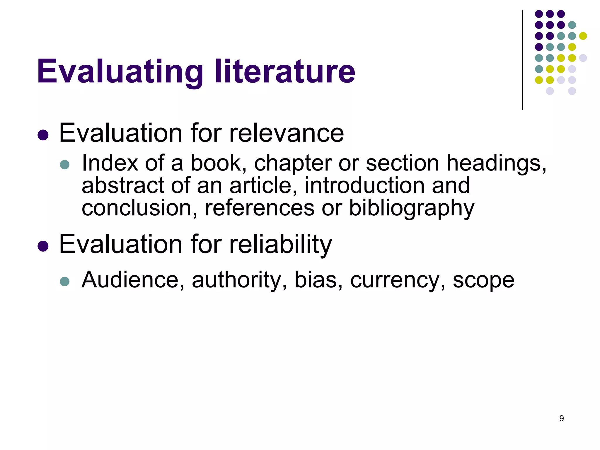 Literature review in a research proposal | PPTX