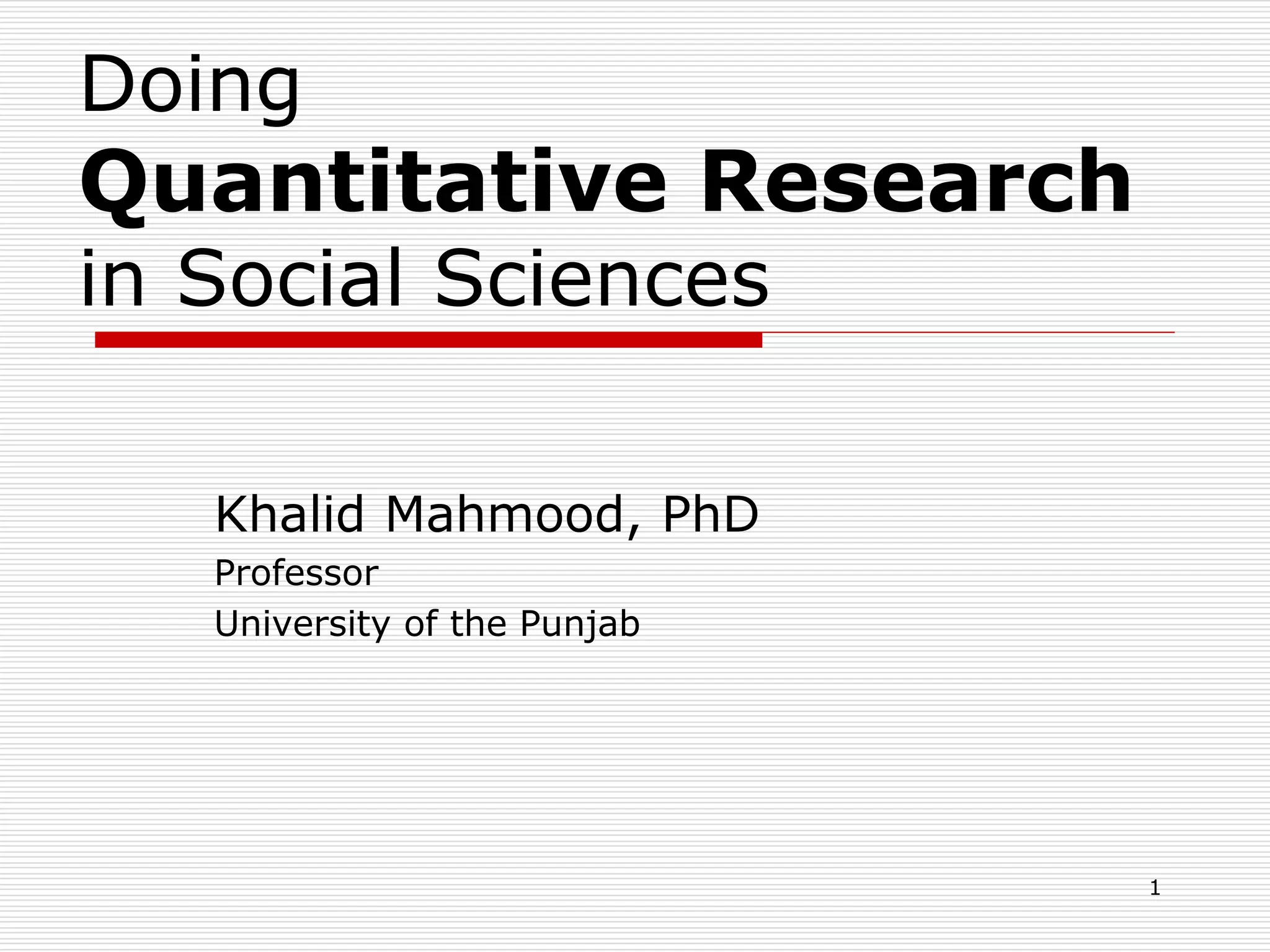 Doing quantitative research in social sciences | PPT