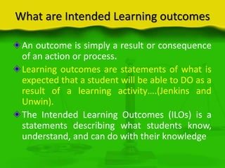 Measuring Intended Learning Outcomes | PPTX