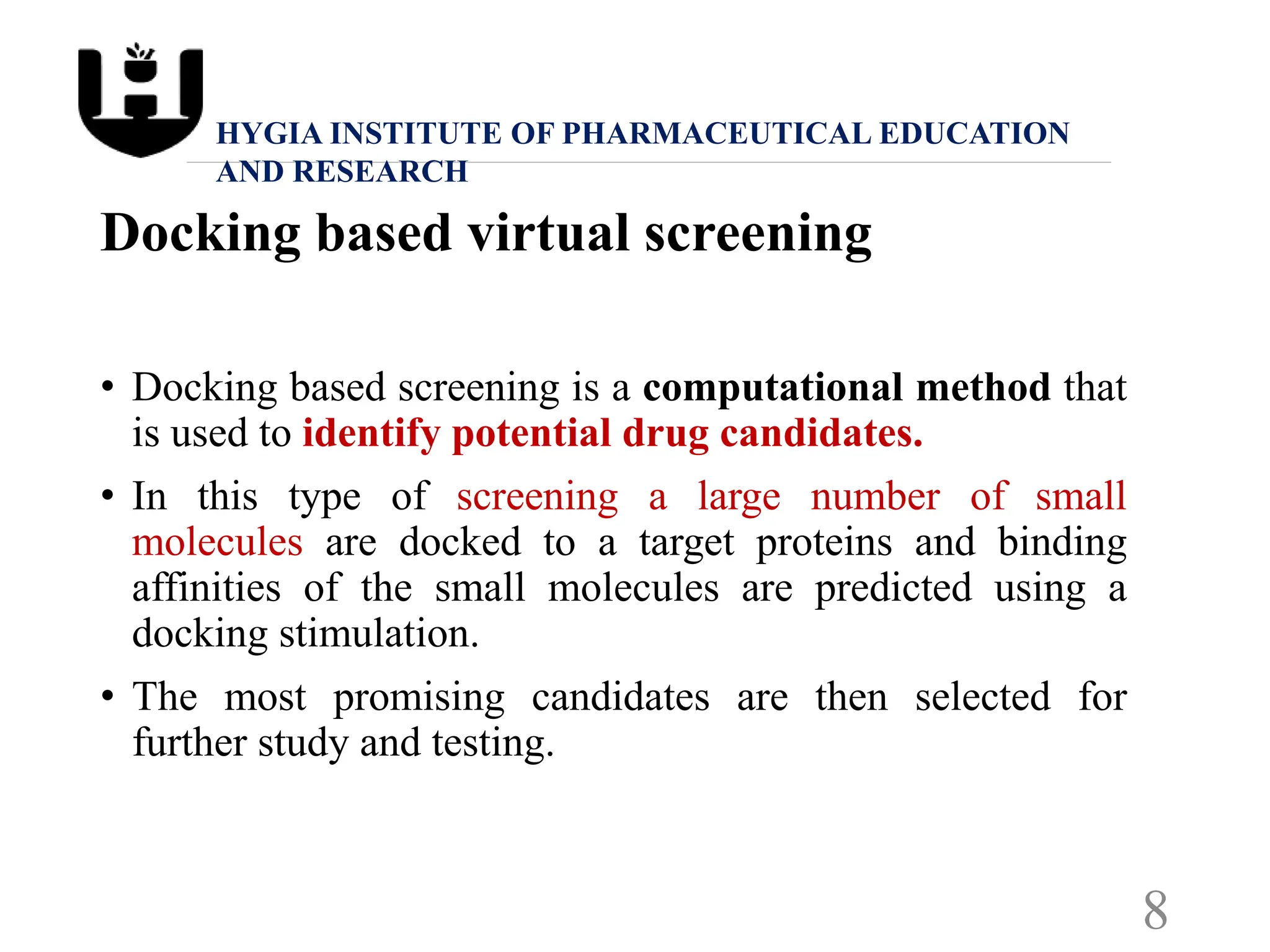 Elaboration of steps followed in Docking and Docking based virtual screening and Steps followed ...