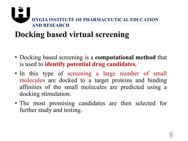 Elaboration of steps followed in Docking and Docking based virtual screening and Steps followed ...