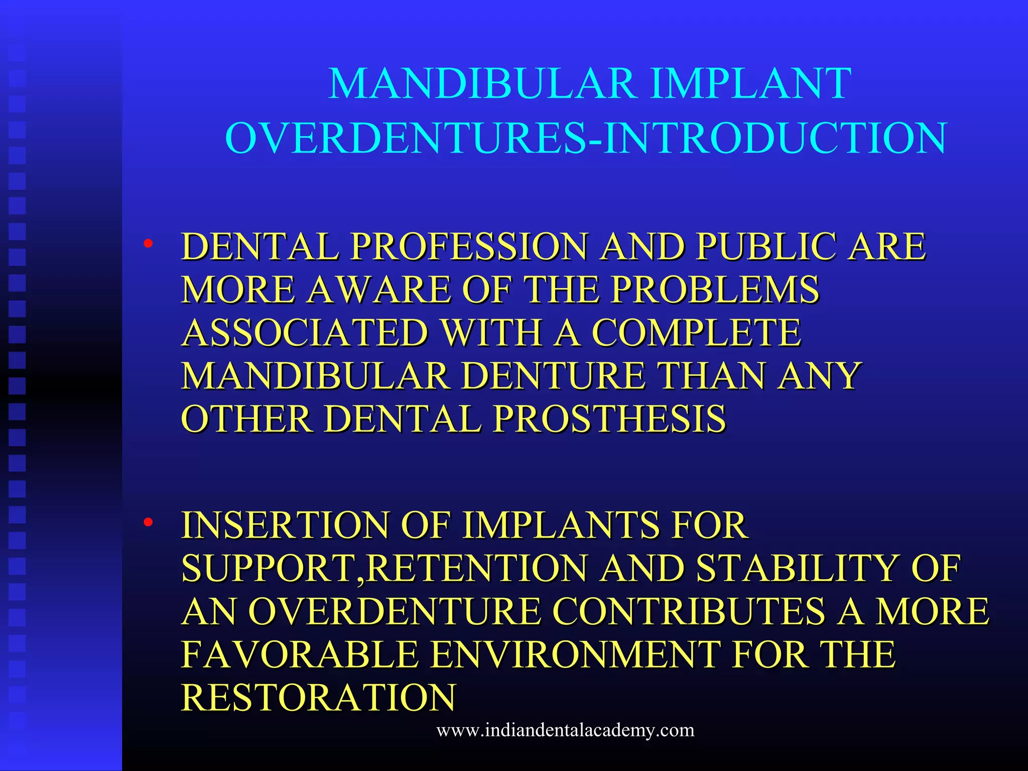 Treatment options for mandibular over dentures / dental courses in ...