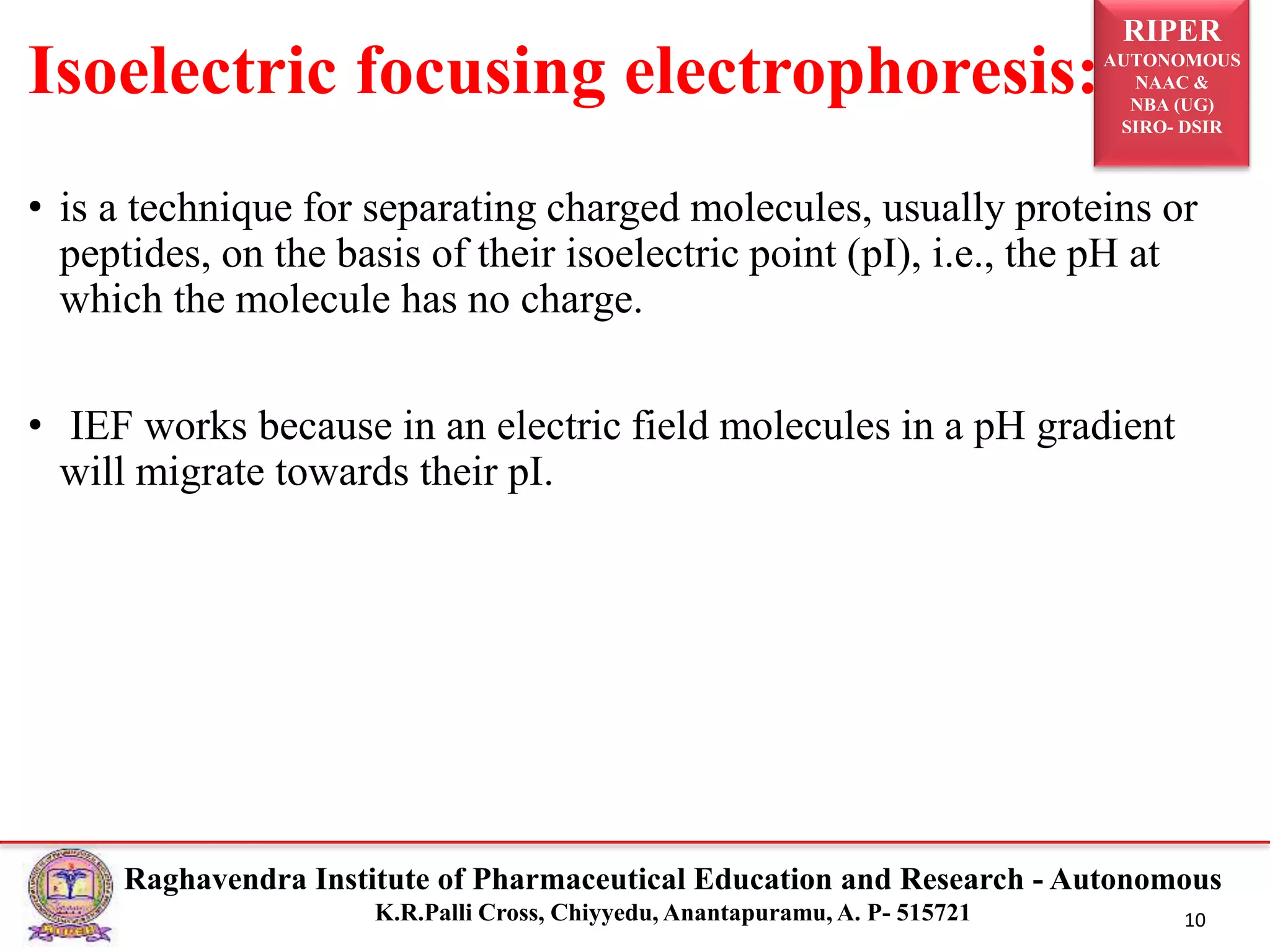 Electrophoresis Principle and its Types | PPTX