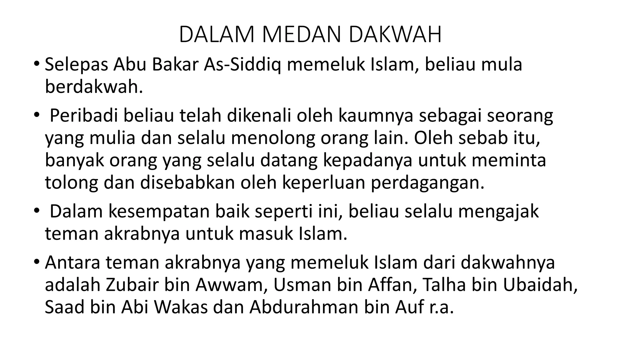 sejarah stpm sem 2 - Sumbangan Khalifah Abu Bakar As-Siddiq | PPTX